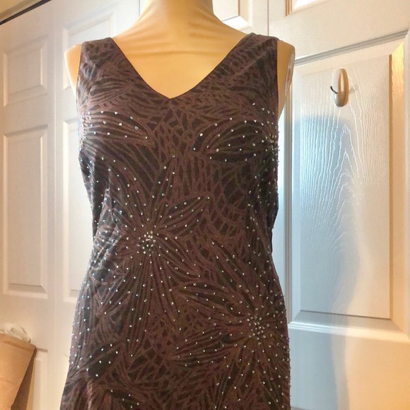 Eva Blue | Dresses | Eva Blue Evening Dress With Brown Pattern 6 | Poshmark